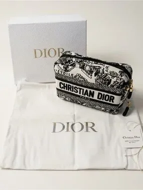 Dior | Bags | Dior Black White Logo Canvas Mini Camera Bag With Gold ...